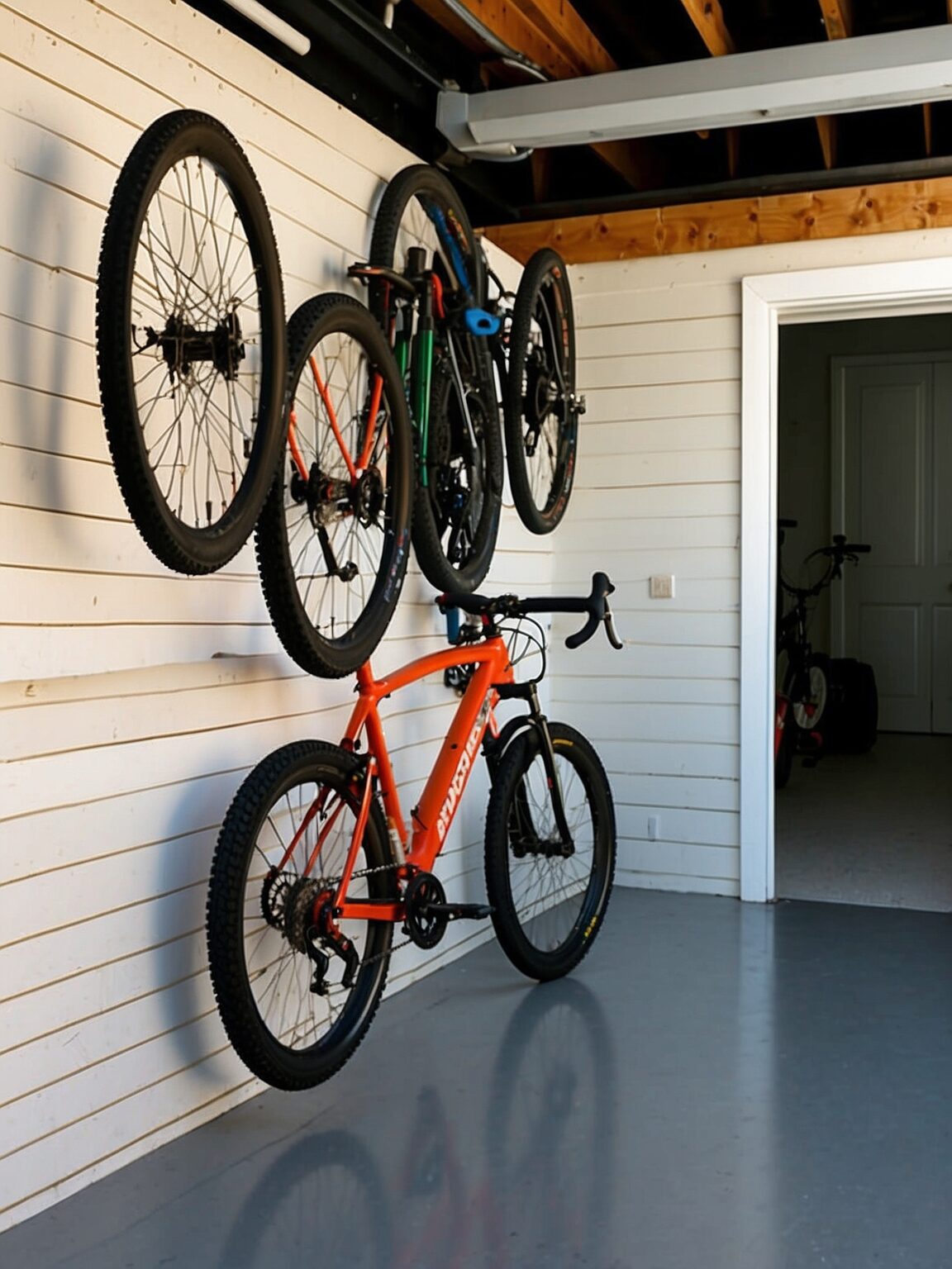 Bright Garage Bike Storage Ideas to Declutter Your Space| 16 Ideas