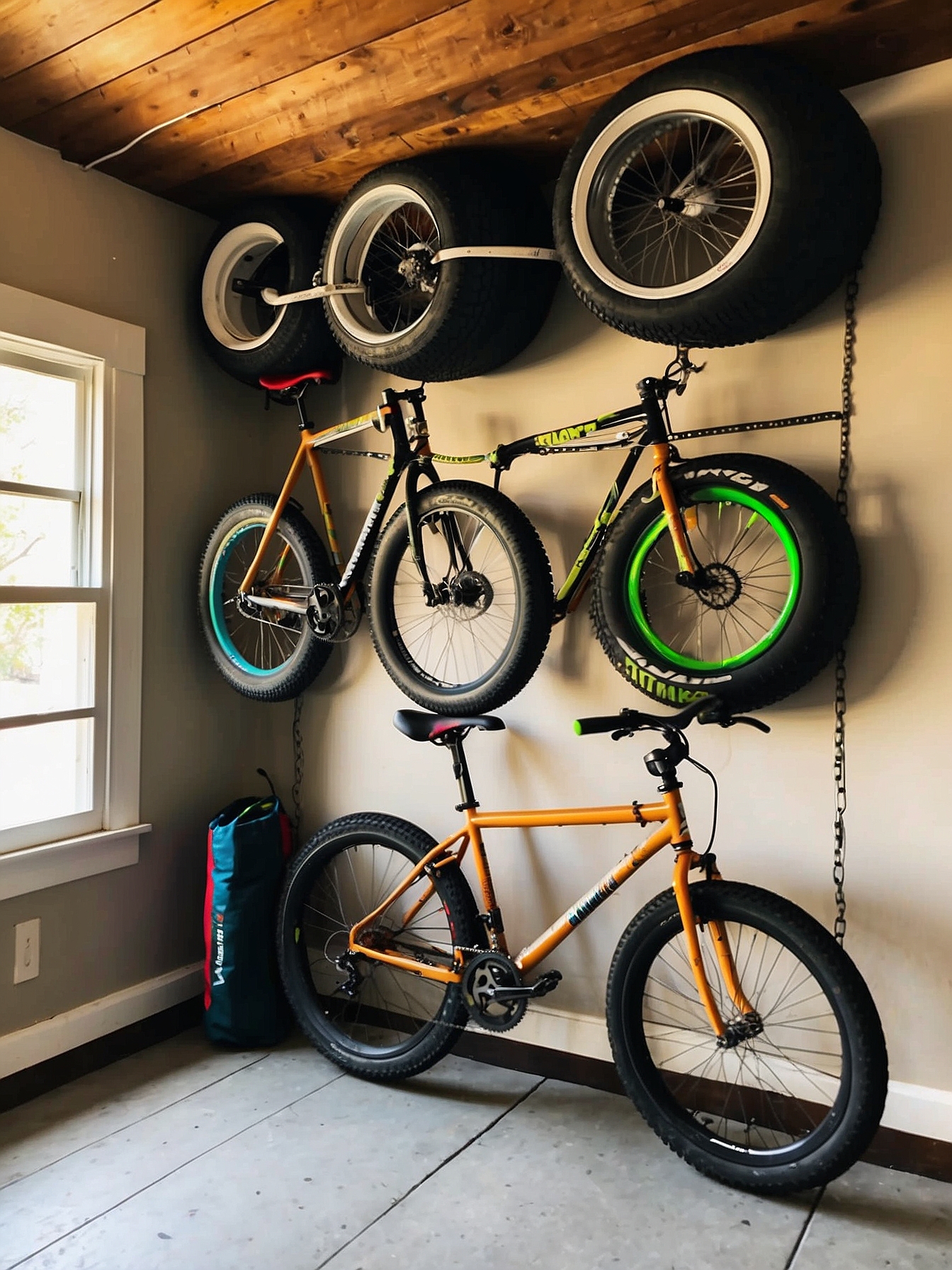 Bright Garage Bike Storage Ideas to Declutter Your Space| 16 Ideas