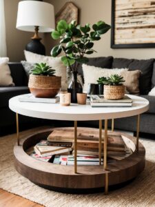 30 Elegant Round Coffee Table Decor Ideas You’ll Love